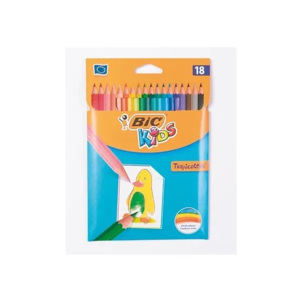 BIC Kids Crayons de Couleur Tropicolors 18 Pièces|Trafic.com