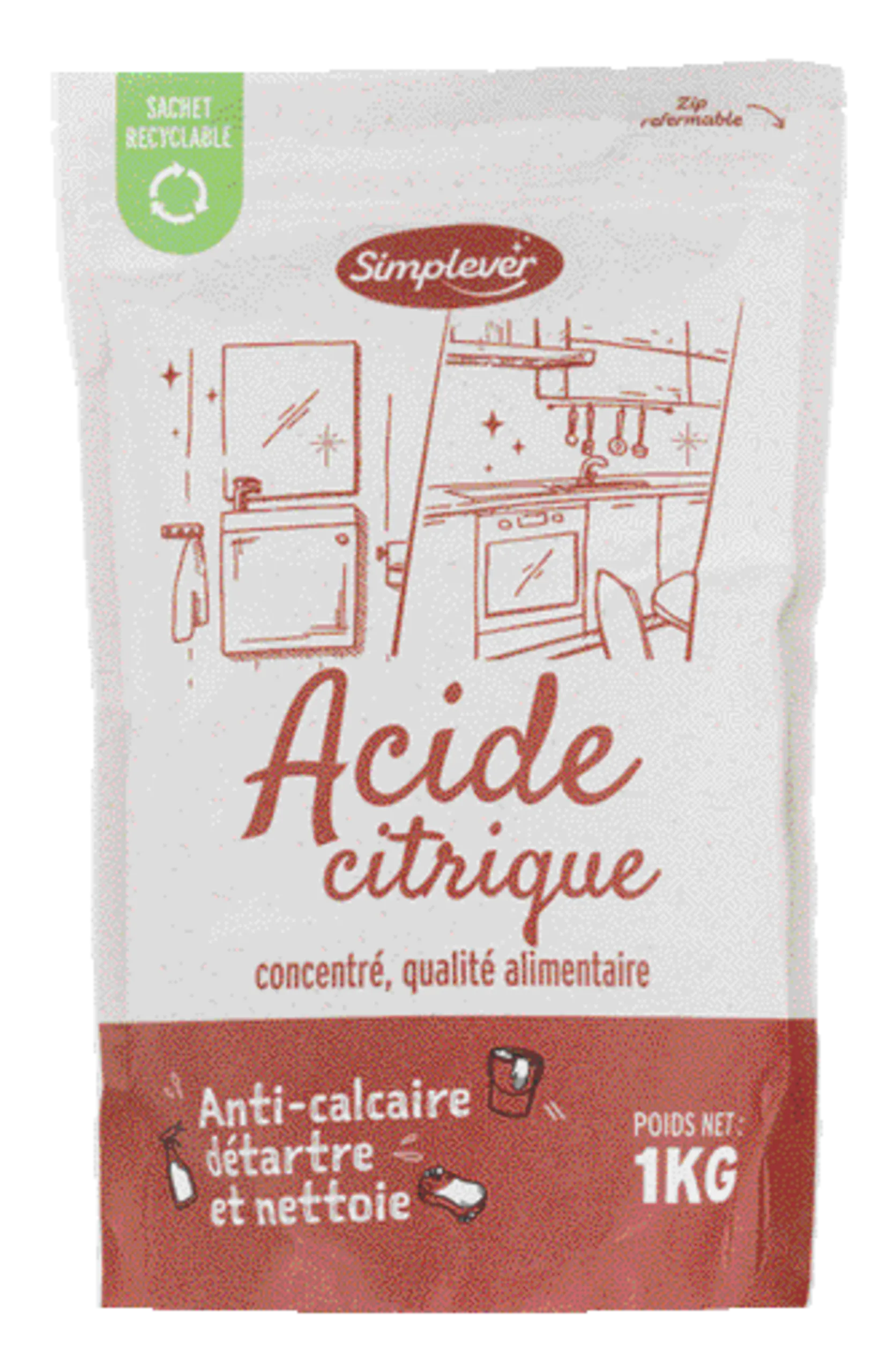 Acide citrique concentré 1 kg – Nettoyant naturel multi-usages